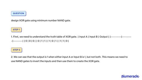 Solved Design Xor Gate Using Minimum Number Nand Gate