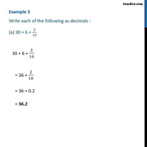 Example Write Each Of The Following As Decimals A