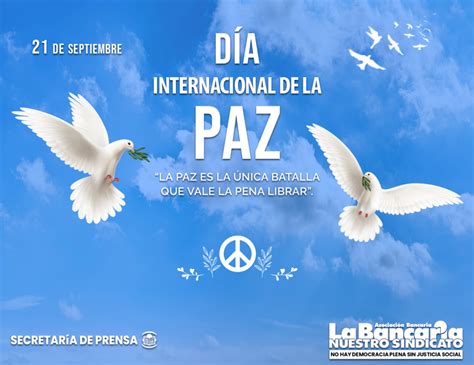 21 De Septiembre Día Internacional De La Paz La Bancaria