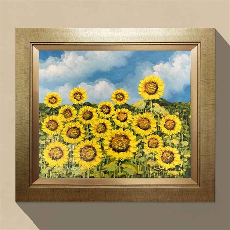 유화그림 들녘 해바라기 풍수지리 그림액자 10호 이랜드몰