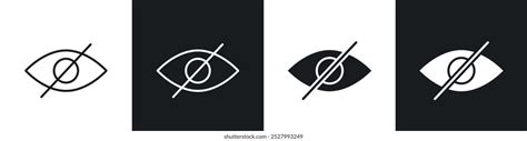 Hide Icon Vector Icon Set Black Stock Vector Royalty Free 2527993249 Shutterstock