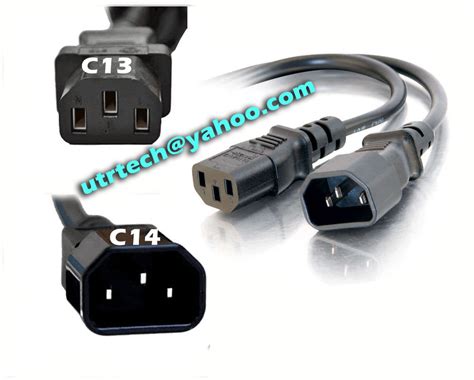 Standard Computer Power Extension Cord 250v 10a Female To C14 To C13male Power Cable Utr Tech