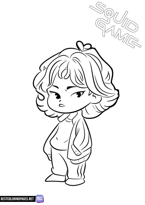 Front Man Coloring Page Squid Game Free Printable Coloring Pages