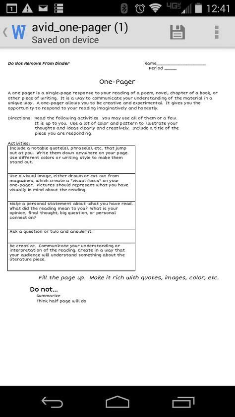 7 One Pager And One Pager Ideas To Save Today Pagers Avid Strategies