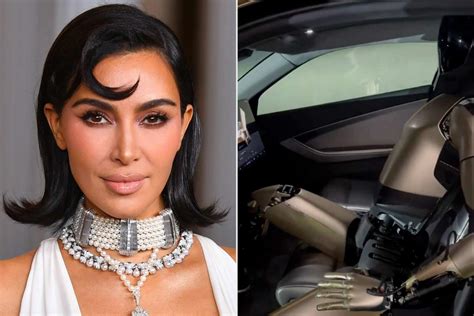 Kim Kardashian Wears Sexy Stockings As She Poses With Tesla Robot And Cybercab In New Photo Shoot