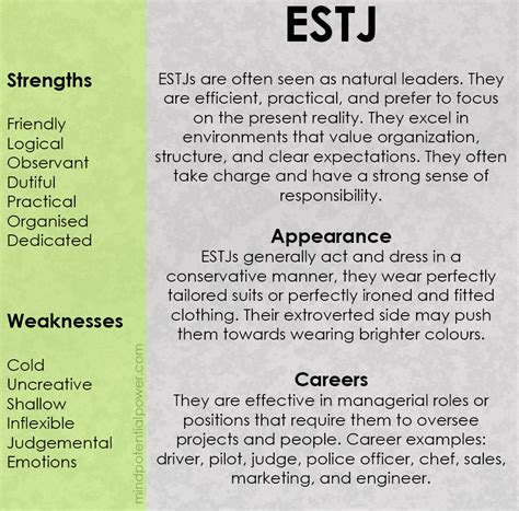 The 10 Best Career Matches For Estj Personalities Dbseg