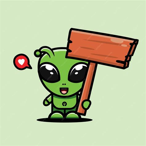 Premium Vector Cute Vector Alien Character Design Illustration