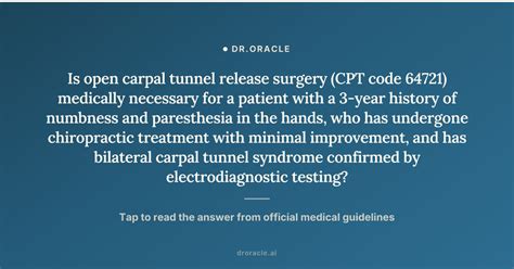Is Open Carpal Tunnel Release Surgery Cpt Code 64721 Medically