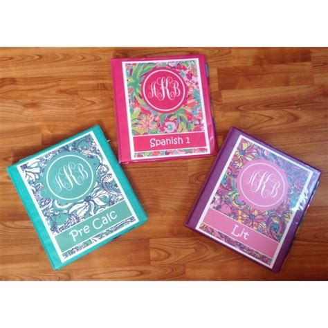 Accessories Personalized Lilly Pulitzer Monogram Binder Covers Poshmark