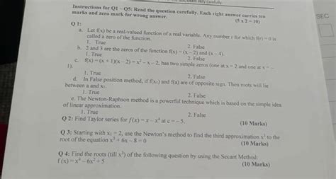 Solved Instructions For Q1 Q5 Read The Question Chegg Com