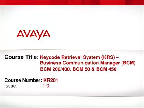 ppt course keycode retrieval system business communication manager
