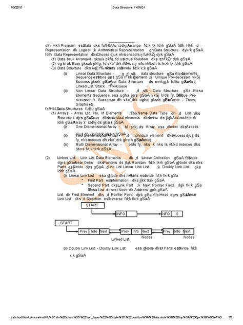 Data Structure 1 Hindi Pdf Array Data Structure Algorithms And