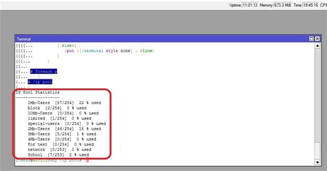 Check IP Pool Statistics MikroTik Tips Tricks