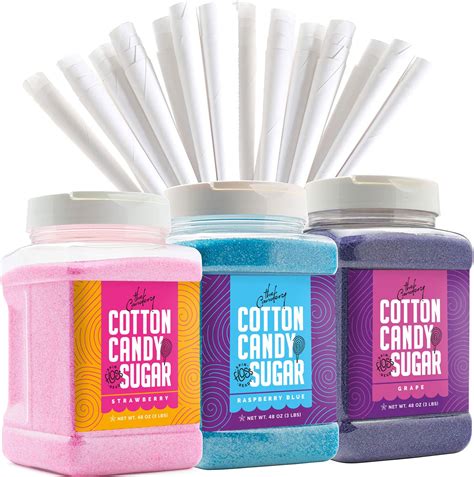 3 Pack Large 3 Lb Cotton Candy Floss Sugar With 100 Cones The Candery
