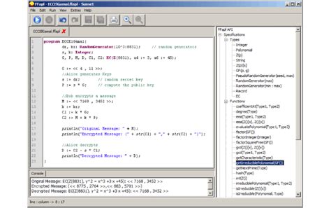 Screenshot Of Elliptic Curve Elgamal Encryption Implementation In