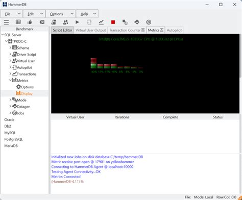 HammerDB V New Features CPU Metrics For CLI GUI And Jobs HammerDB Blog