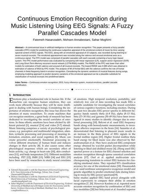 Pdf Continuous Emotion Recognition During Music Listening Dokumentips