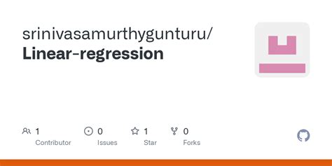 GitHub Srinivasamurthygunturu Linear Regression