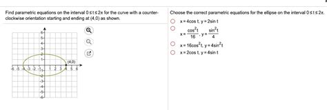 Solved Find Parametric Equations On The Interval St