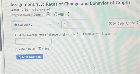 Solved Assignment Rates Of Change And Behavior Of Chegg