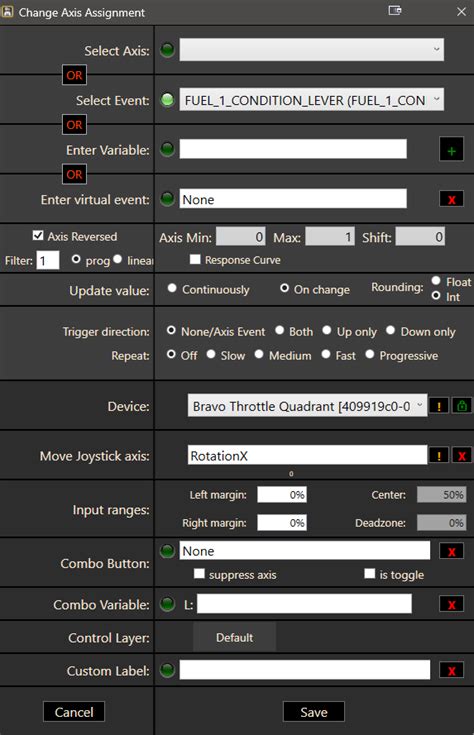 Condition Lever Mapping Just Flight Community