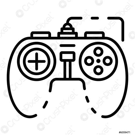 Game Joystick Icon Outline Style Stock Vector 6059471 Crushpixel