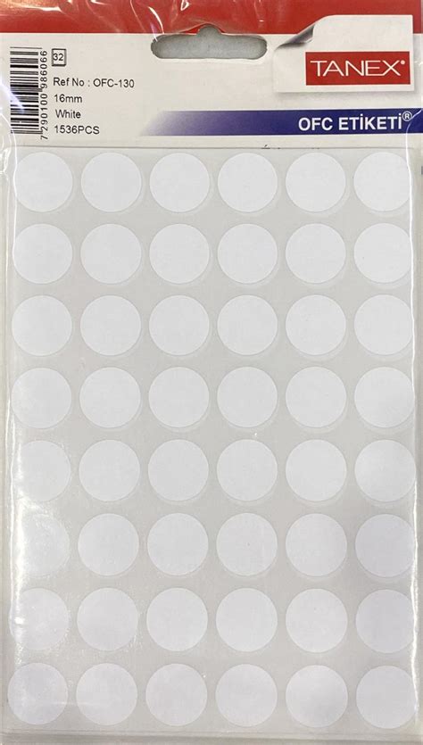 דניאלגן ציוד לגני ילדים מדבקות עגולות לבנות 8 בשורה מדבקות