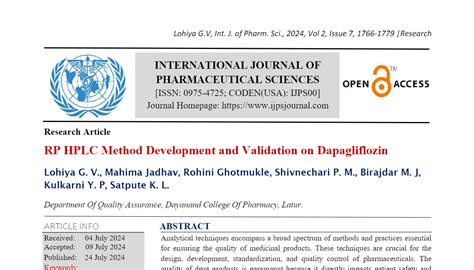 rp hplc method development and validation on dapagliflozin