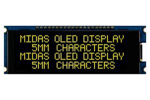 MDOB42005CV EYM MIDAS DISPLAYS Alphanumeric OLED 20 X 4 Yellow On Black Newark Electronics