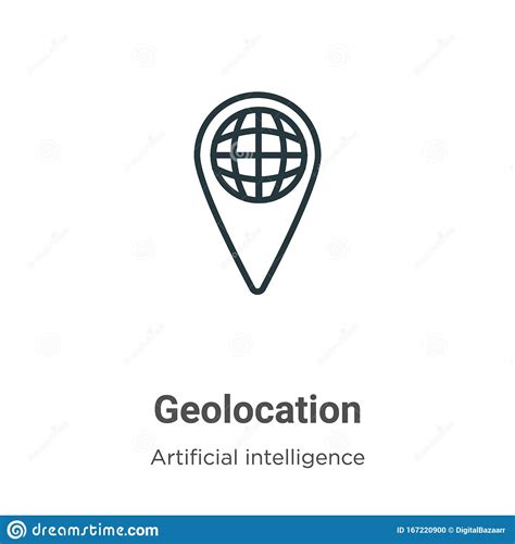 Geolocation Outline Vector Icon Thin Line Black Geolocation Icon Flat