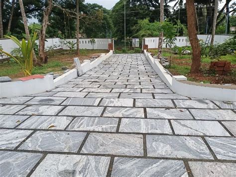 Rectangular White Kerb Stone Paver Block For Pavement Thickness 30