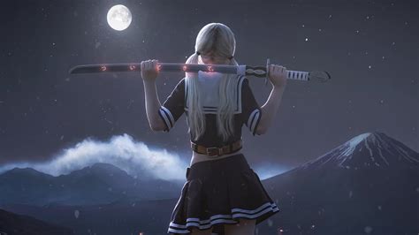 Samurai Girl Live Wallpaper 2560x1440