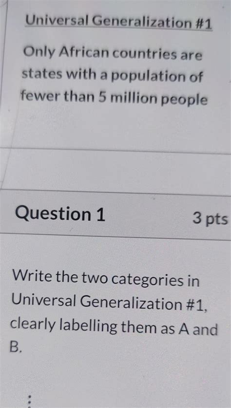 Solved Universal Generalization 1 Only African Countries