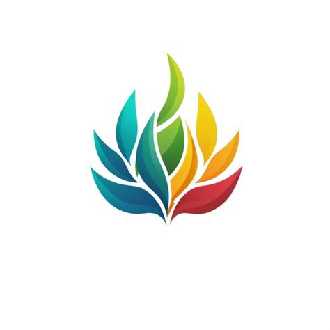 Premium Photo Colorful Leaf Logo On White Background