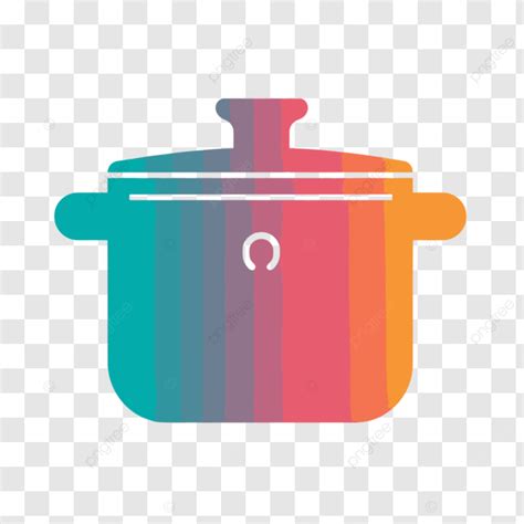 다채로운 냄비 아이콘 벡터 흰색 바탕에 주방 용품의 단순한 다채로운 아이콘 그림자 없음 작은 프레임 중앙 Png 일러스트