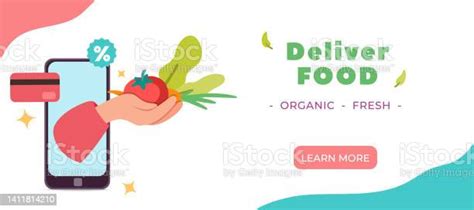 주문 및 배달 온라인 유기농 식품 디자인 웹 페이지 템플릿 배너 0명에 대한 스톡 벡터 아트 및 기타 이미지 0명 Brand Name Smart Phone 가방