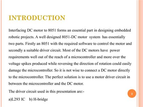 Dc Motor Interfacing With 8051 Microcontroller Ppt