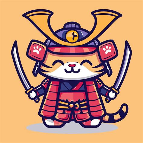 Samurai Cat Character 47081868 Vector Art At Vecteezy