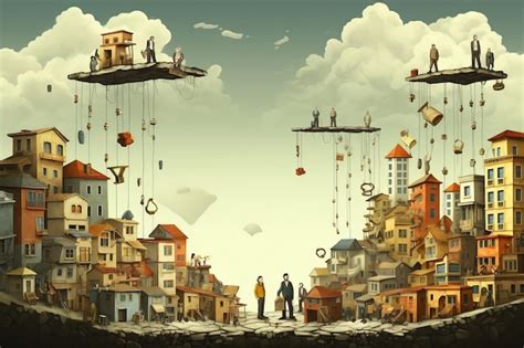 Premium Ai Image Visualizing Income Inequality And Poverty Generative Ai