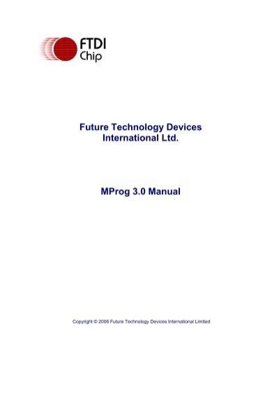Mprog 2 User Manual Ftdi
