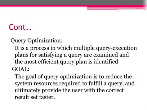 Query Optimization Pptx Databases Computer Software And Applications