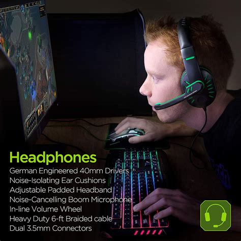 Hypergear 4 In 1 Gaming Kit [full Sized Rgb Backlit Keyboard Ergonomic 6 Button Backlit Mouse