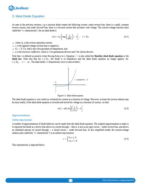 3 Ideal Diode Equation Download Free Pdf Diode Pn Junction