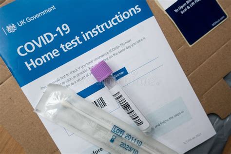 Uk Covid19 Home Test Kit With Instructions Editorial Image Image Of