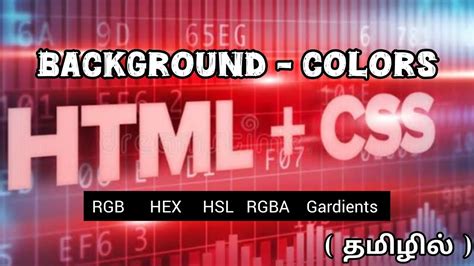 03 Playing With Background Colors In Cssrgbhexhslrgba Gardientsin Tamilcss Htmltags