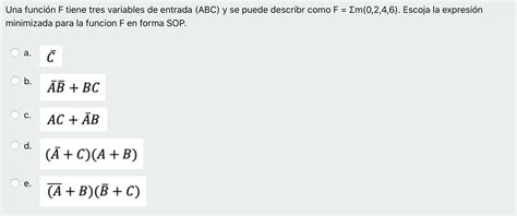 Solved A Function F Has Three Input Variables Abc And Can
