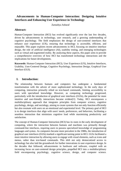 Pdf Advancements In Human Computer Interaction Designing Intuitive