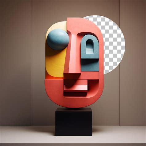 Premium Psd 3d Human Face Man Portrait In Cubism Picasso Style