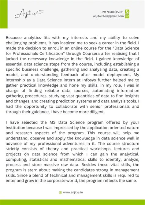 Data Science Personal Statement Examples Anjit VS