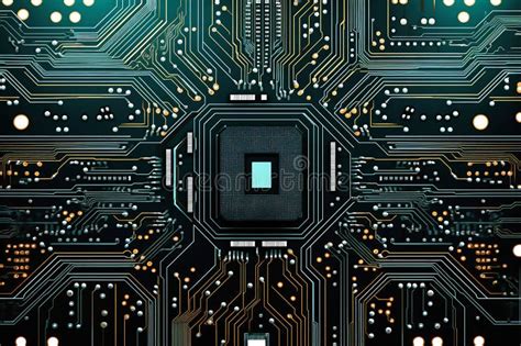 A Powerful Computer Processor Or Chip On A Motherboard Modern Technologies Stock Illustration